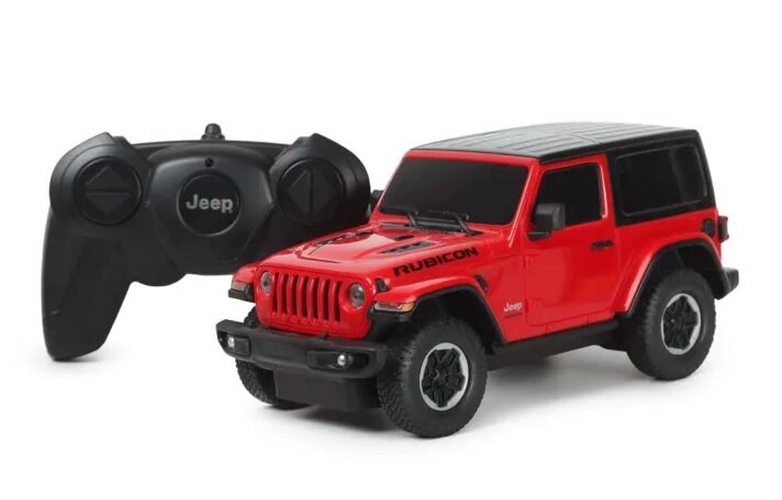 Машинка на радиоуправлении Rastar 79500R Jeep Wrangler Rubicon (1:24, 17см). Красная