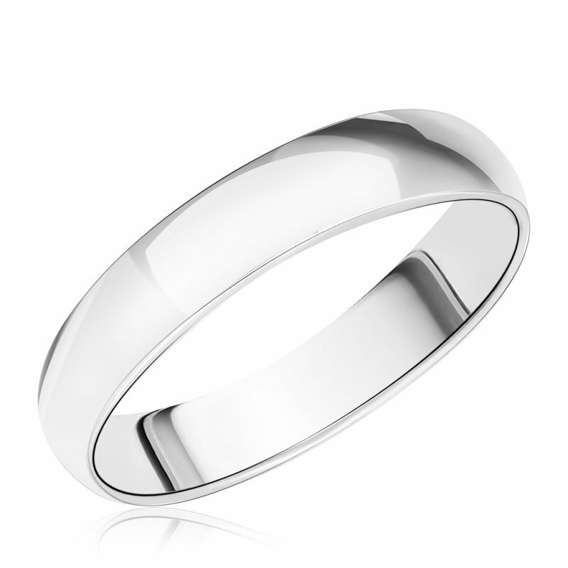Кольцо обручальное, белое золото, 585 проба