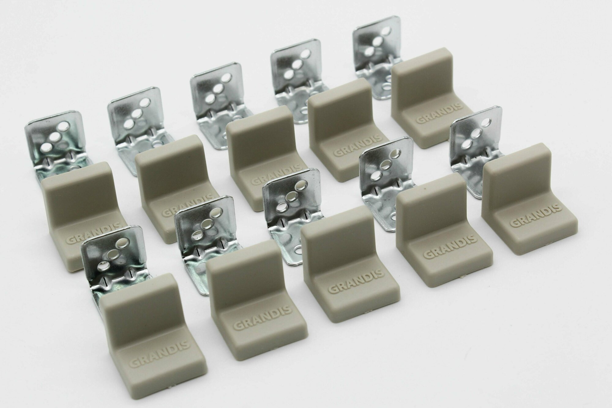 Уголок мебельный , 25*25 мм, с пластиковой заглушкой в комплекте , Grandis , цвет серый (10 штук)