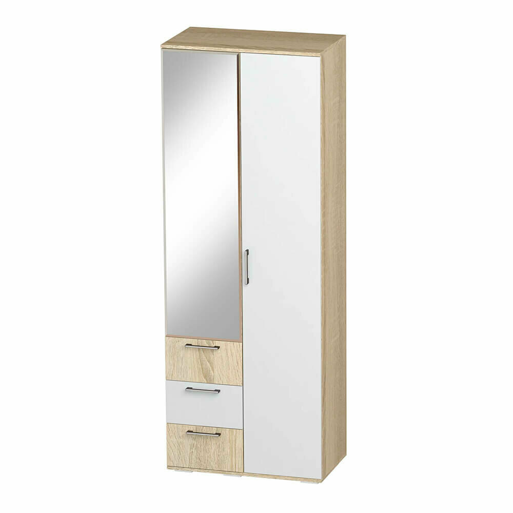 Шкаф для одежды двухстворчатый Белладжио ШК-12 80,2х217,6х46,0 см, сонома/белый