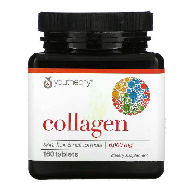 Коллаген Youtheory, с витамином С, 1000мг, для женщин и мужчин, 240г, 160таблеток