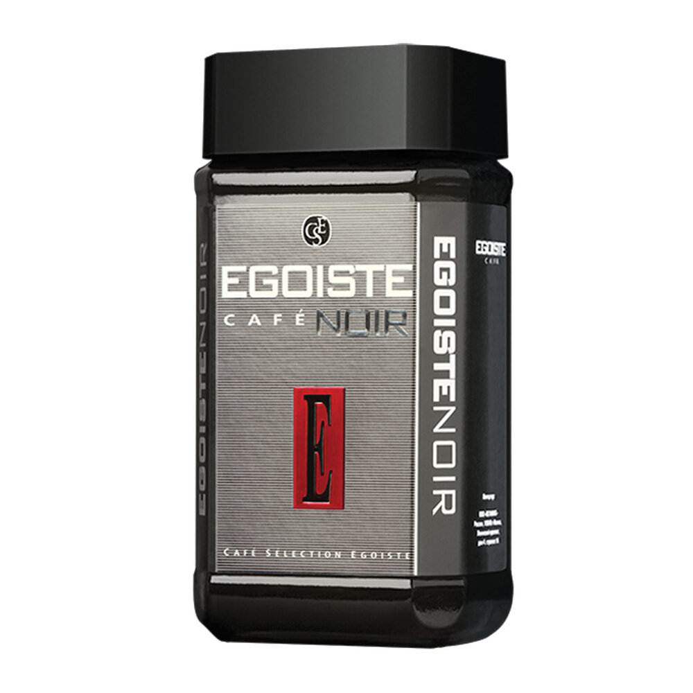 Кофе растворимый Egoiste Noir сублимированный, стеклянная банка, 100 г