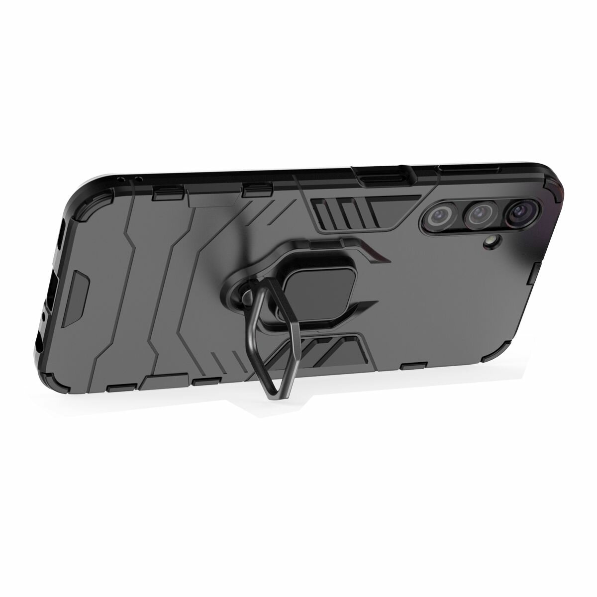 Противоударный чехол с кольцом Panther Case для Samsung Galaxy A24 (черный)