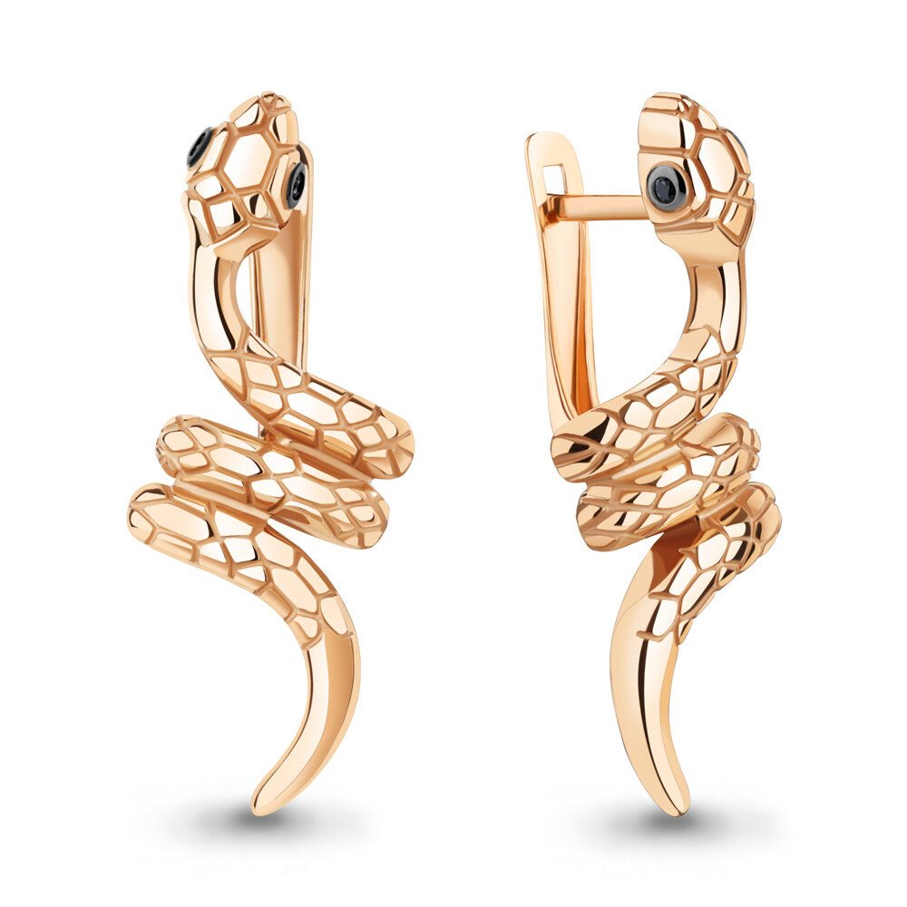 Серьги, золото, 585 проба, нанокристалл