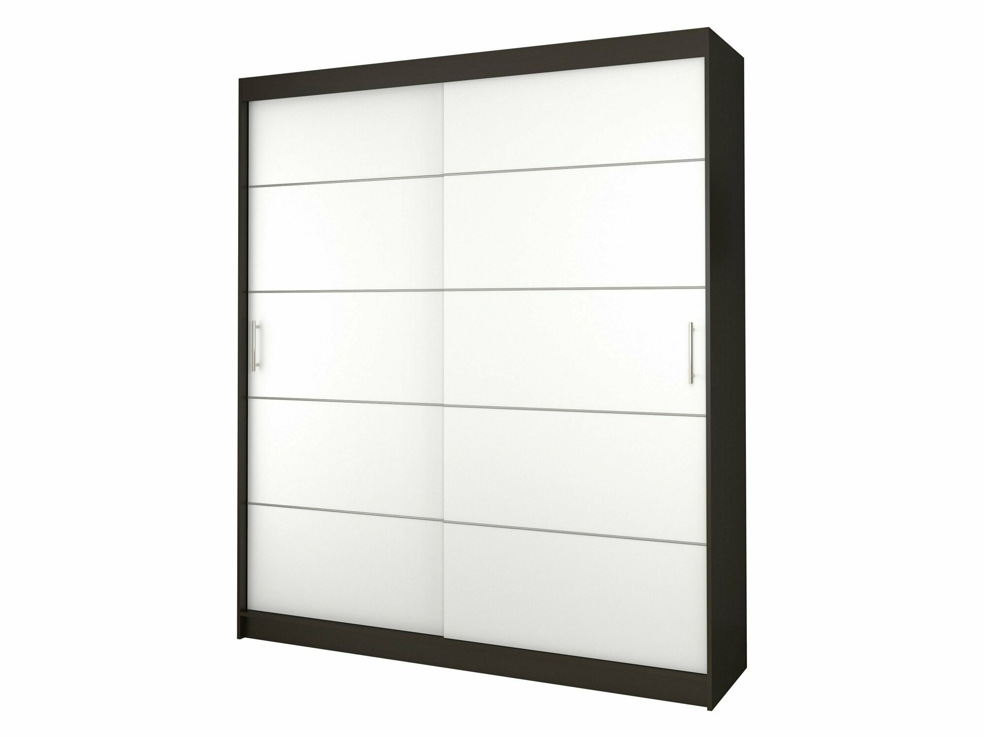 Шкаф-купе для одежды МногоМеб Луч 4 двухдверный 170х55x220, венге цаво/белый гладкий