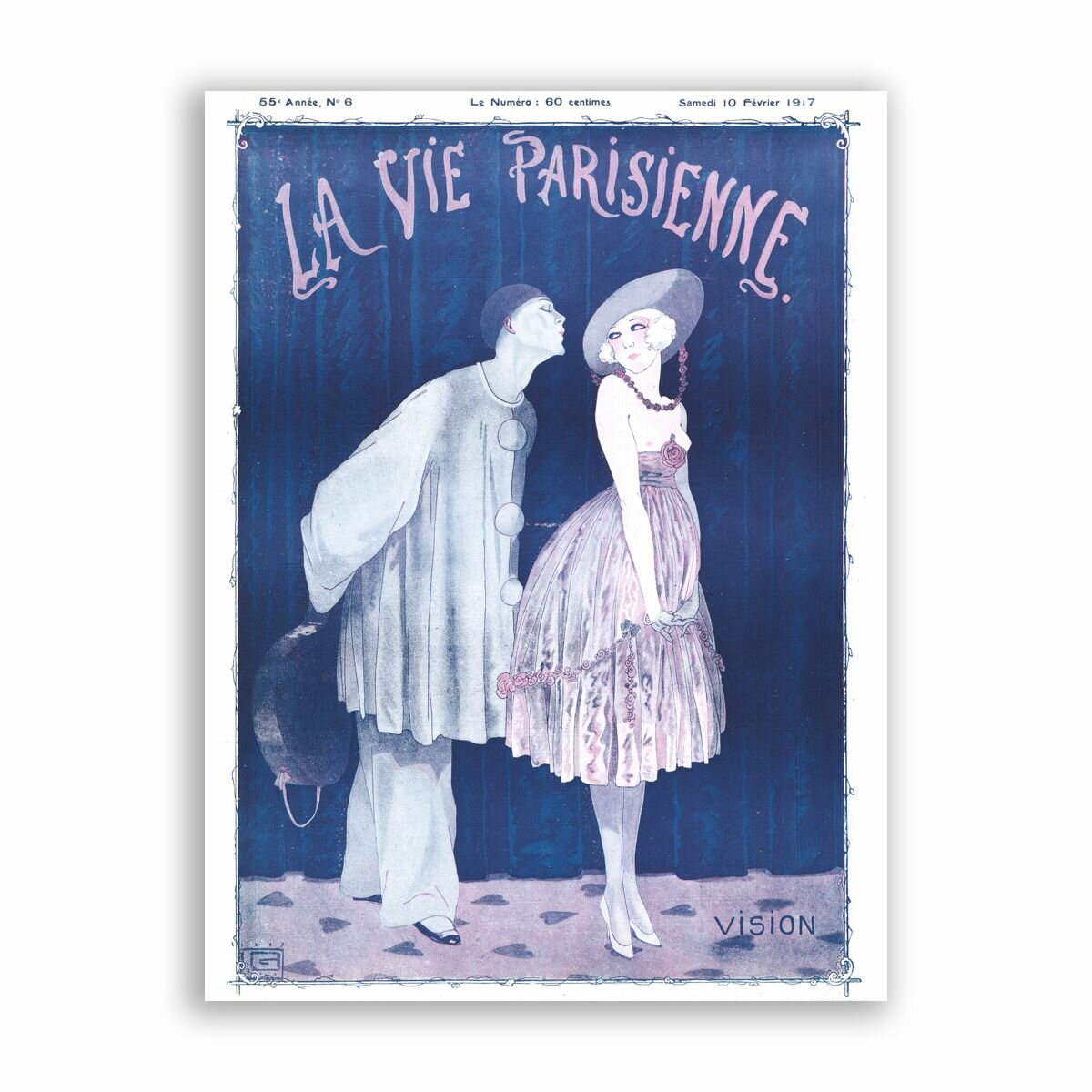 Постер на бумаге в стиле Пин-ап / La Vie Parisienne - Vision / Размер 40 x 53 см