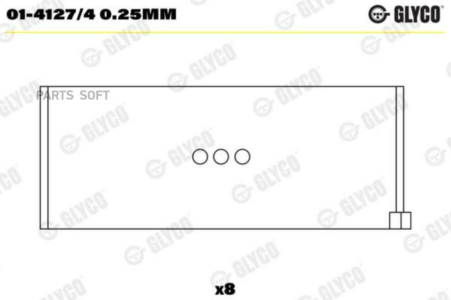 0141274025MM GLYCO Вклад. шатун. ком/кт +0.25