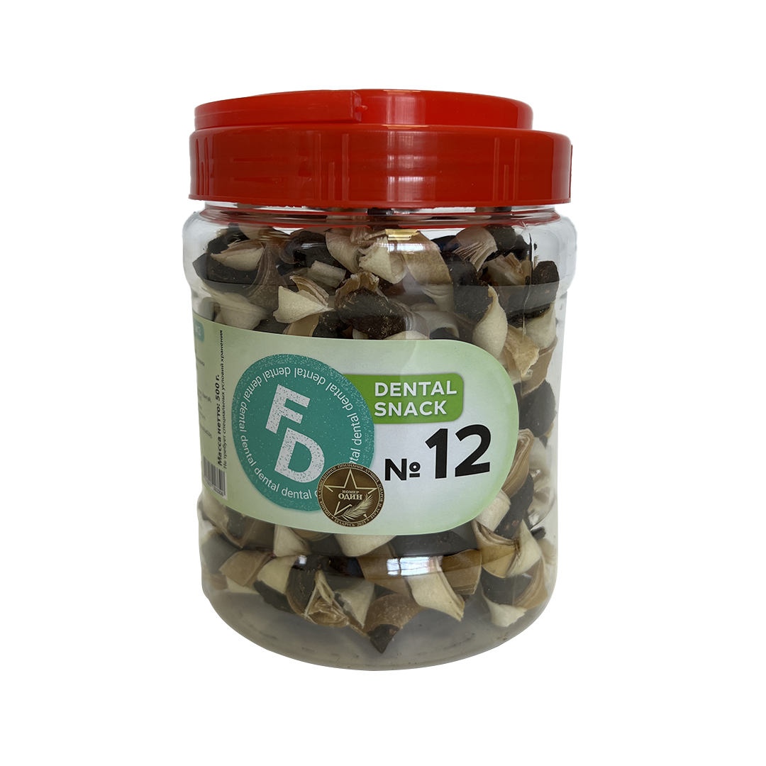 Лакомство для собак FOR DOGS Рецепт № 12 Dental Snac "Super Twist", для очистки зубов с кальцием, 42 шт/500 гр