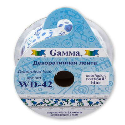 Gamma' декоративная лента WD-42-FY12 23 мм 3 м для отделки интерьеров и декора для стен цвет красный