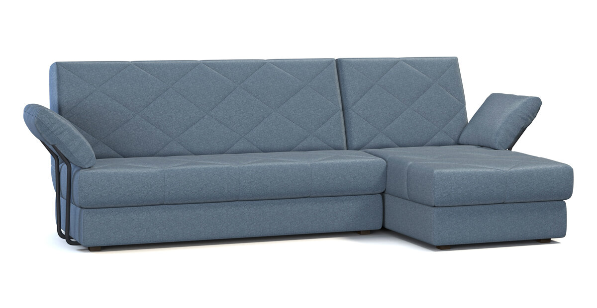 Угловой диван Цвет Диванов Баден NEXT с подлокотниками 333 угловой Синий