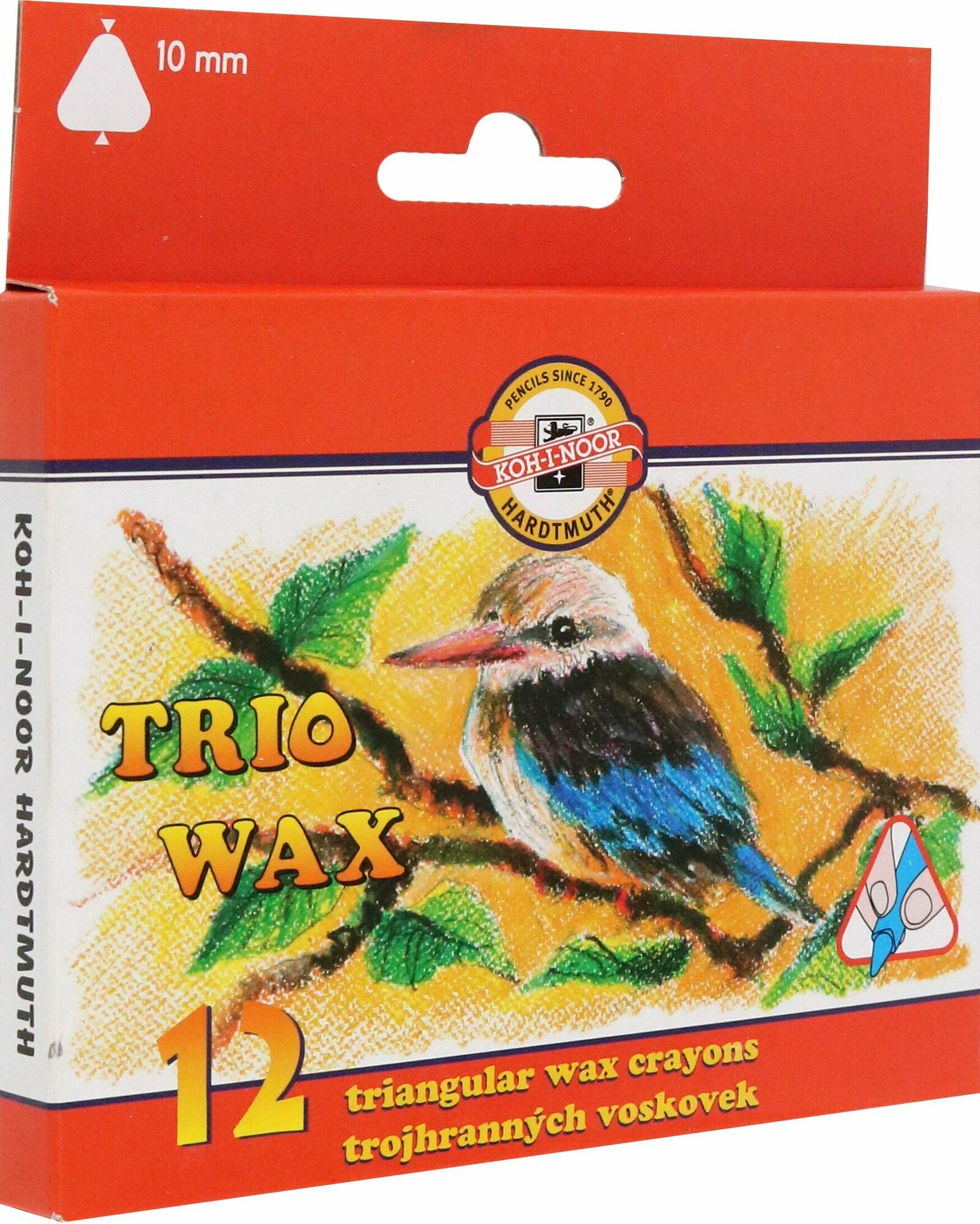 Мелки восковые Trio, 12 цветов в картонной упаковке.