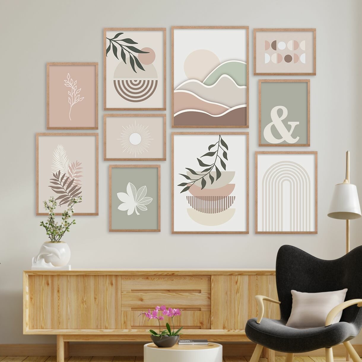Постеры на стену для интерьера "Абстракции" 10 шт, набор постеров, плакаты на стену, 28 Картин