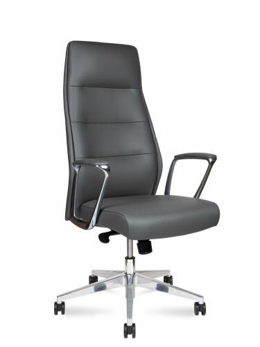 Кресло руководителя Norden Nancy grey L348HCA-grey серая экокожа