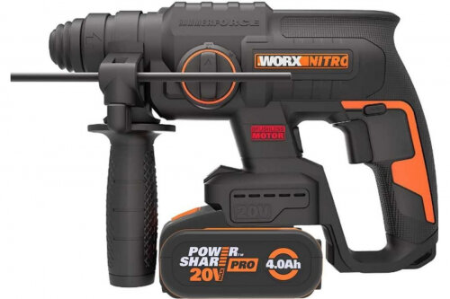 Перфоратор аккумуляторный Worx WX381, 20В, 4Ач x1, ЗУ 2А, кейс