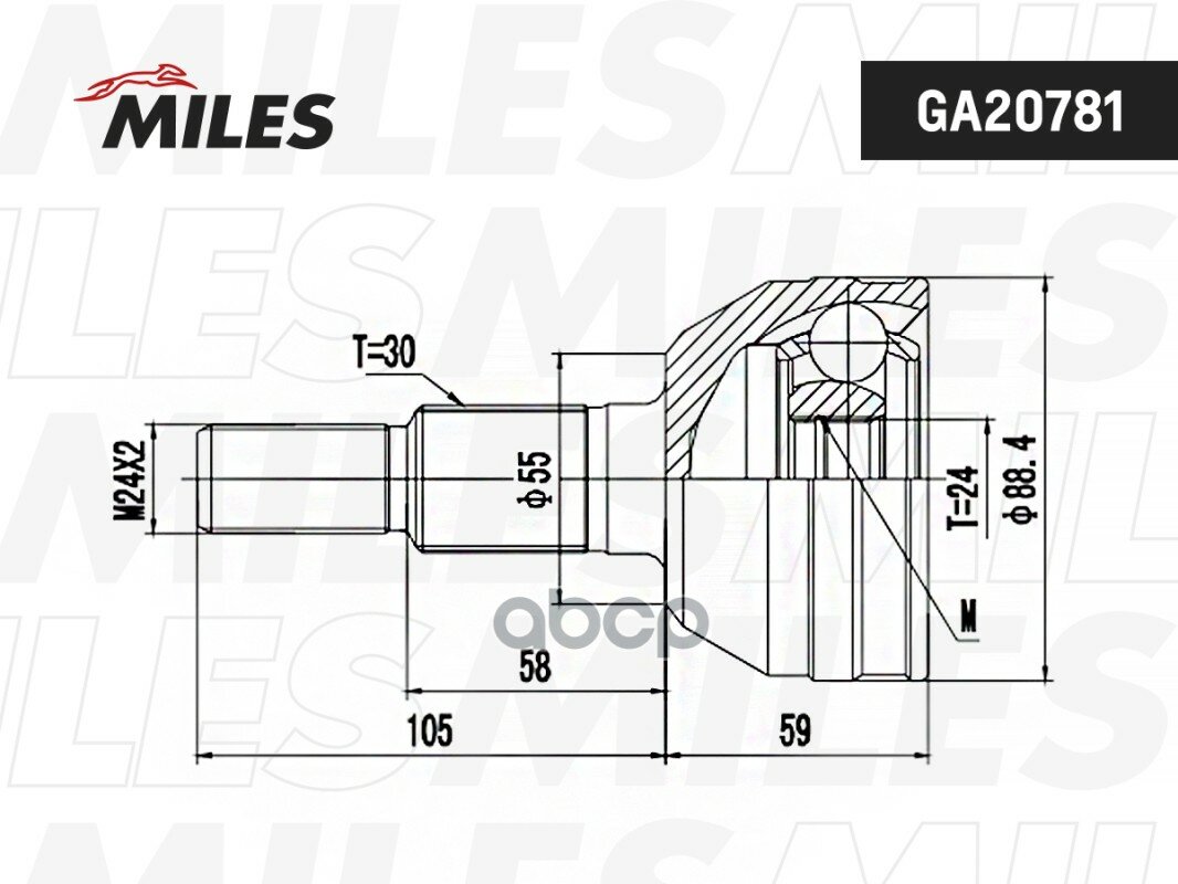ШРУС CADILLAC SRX нар. Miles арт. ga20781