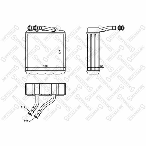Радиатор отопителя салона для автомобиля, STELLOX 10-35217-SX (1 шт.)