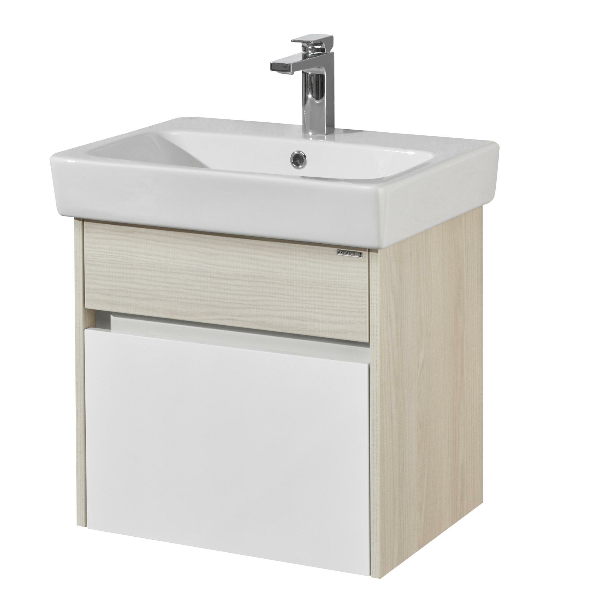 Тумба под раковину Акватон Верди PRO 60 белый, ясень фабрик 1A206701VDAV0