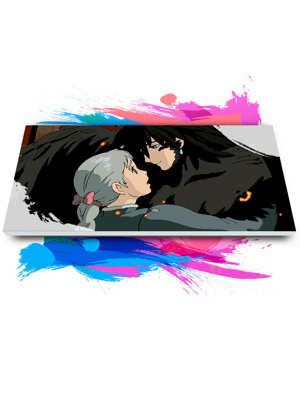 Картина по номерам на холсте Ходячий замок - Софи и Хаул, 60 х 120 см