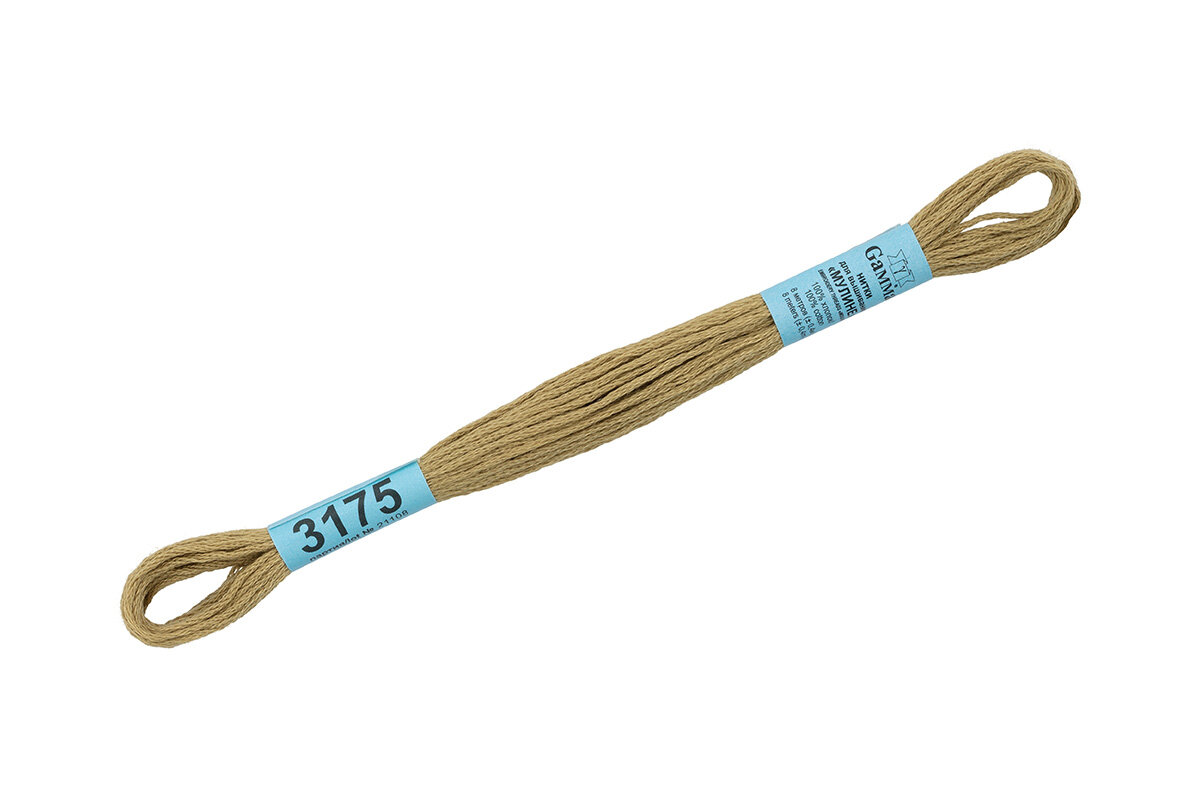 Мулине "Gamma" 100% хлопок 8 м №3175 серо-бежевый