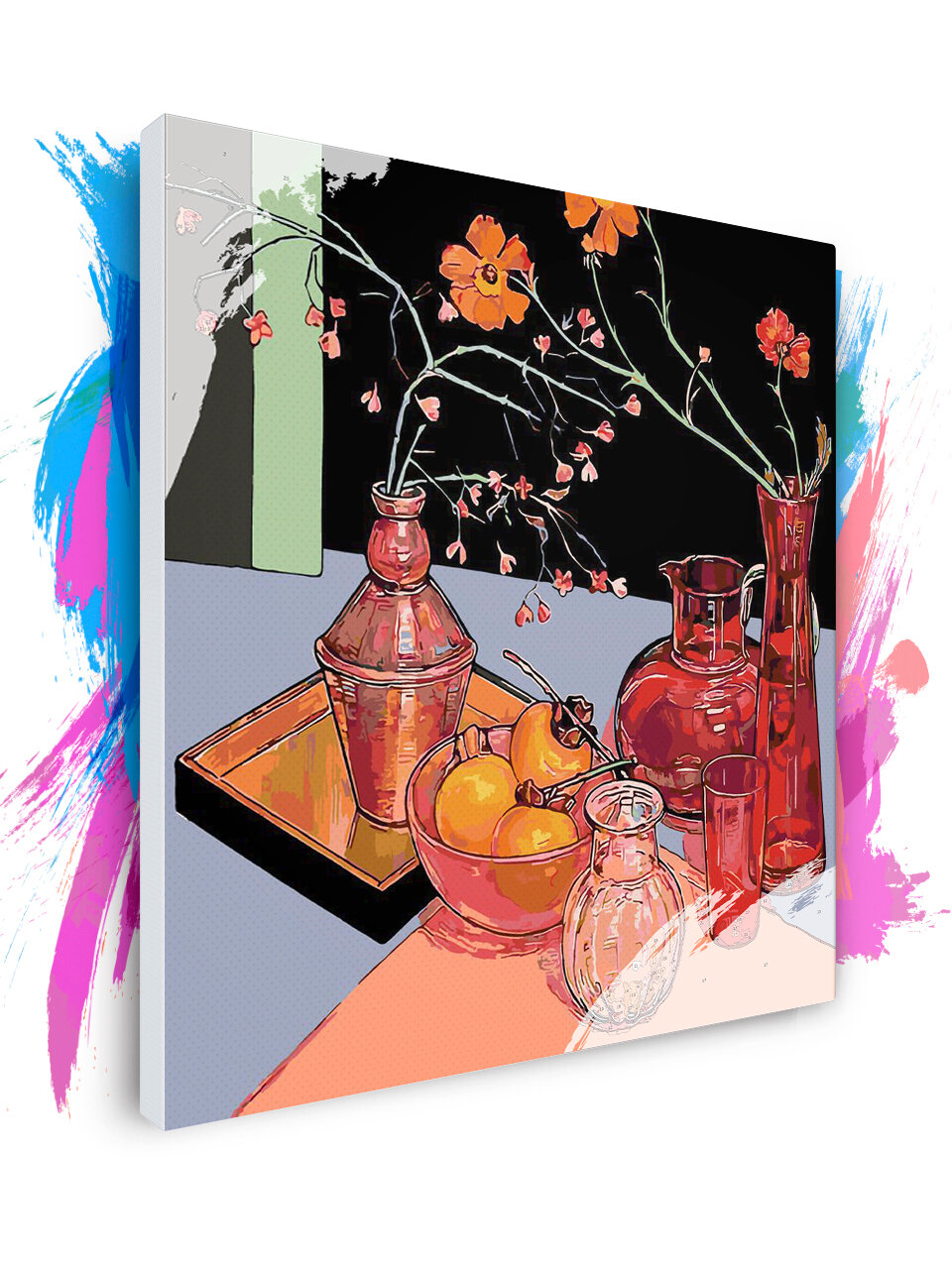 Картина по номерам на холсте Стеклянный натюрморт, 50 х 50 см