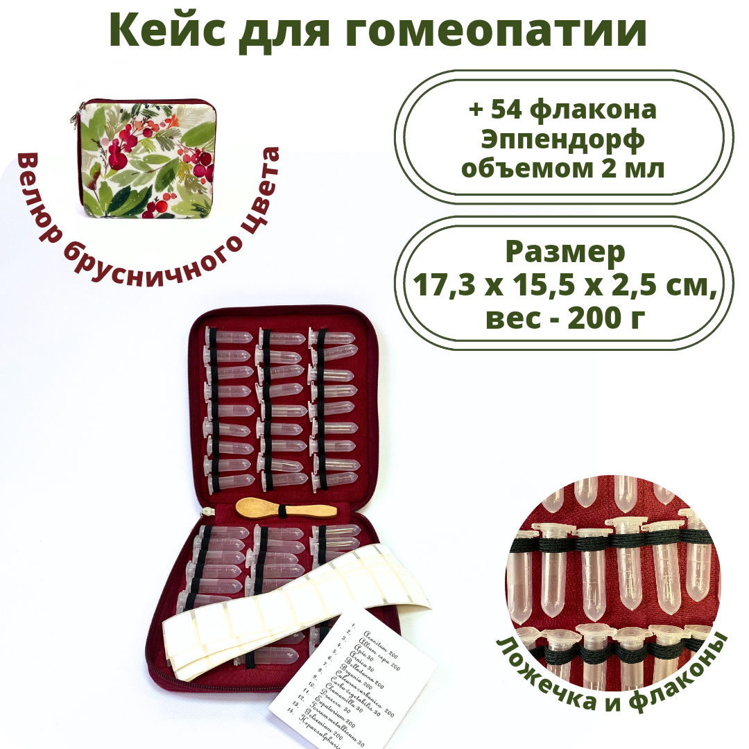Гомеопатическая аптечка для хранения и транспортировки гомеопатических препаратов на 54 флакона объемом 2 мл