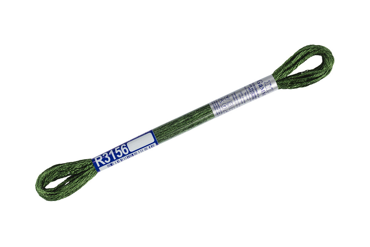 Мулине "Gamma" 100% вискоза 8 м R3156 зеленый-хаки