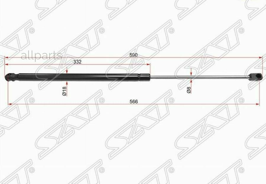 SAT ST-81780-2L010 Амортизатор крышки багажника Hyundai i30 07-12 (Справа=Слева)