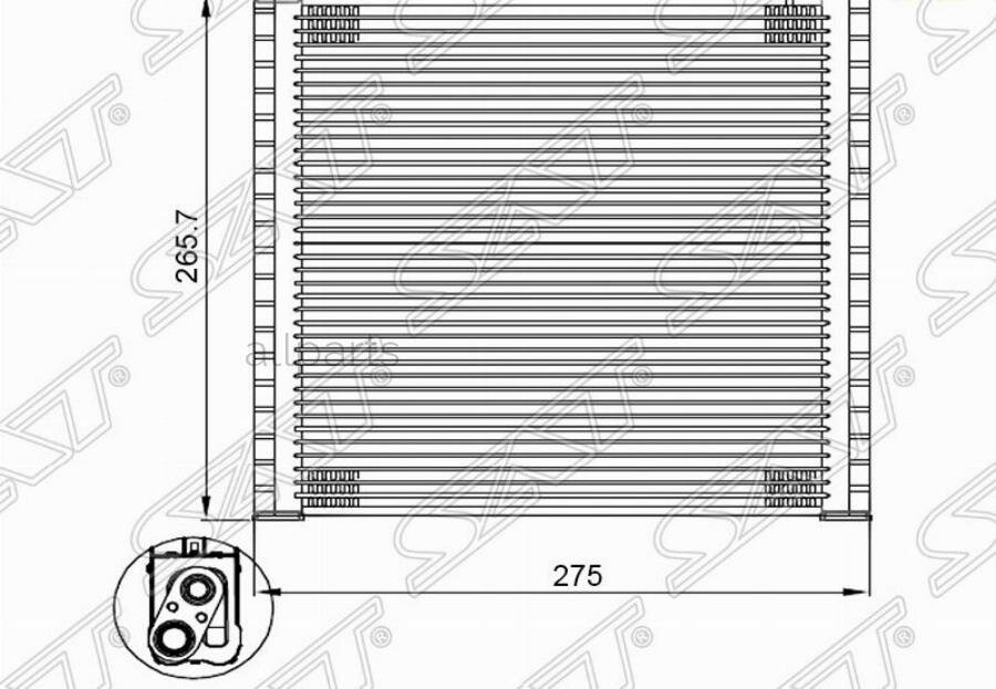 SAT ST-88501-60420 Испаритель кондиционера Toyota Land Cruiser Prado (J150) 09-20 / Lexus GX 09-19