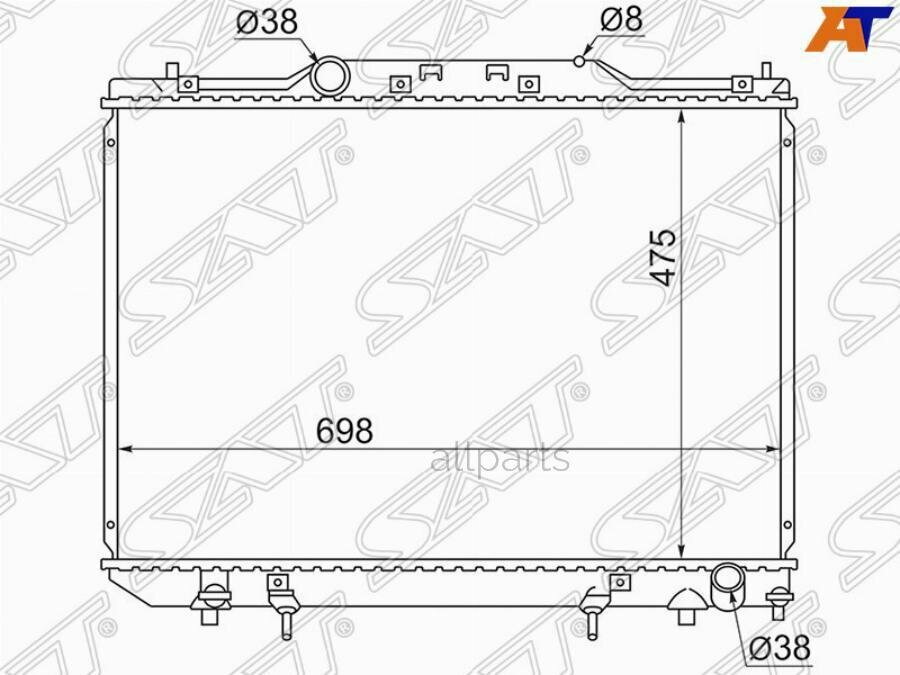 SAT TY0002-CXM10D Радиатор Toyota Ipsum (SXM10, ACM20) 96-09 / Gaia 98-04