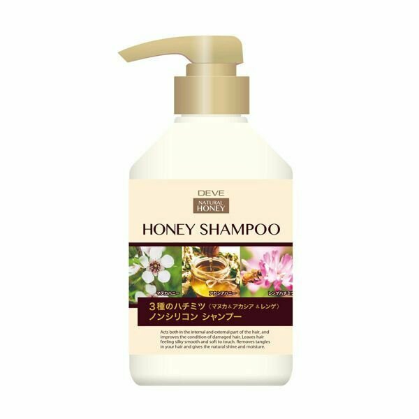 Deve Шампунь для поврежденных волос "3 вида меда" Natural Honey Shampoo, 450 мл