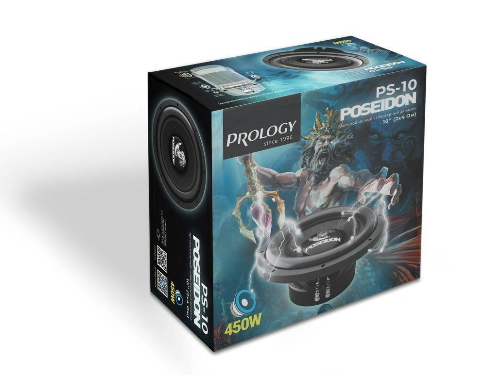 Сабвуфер автомобильный Prology PS-10 10" (25 см) 4+4 Ом — фото 1