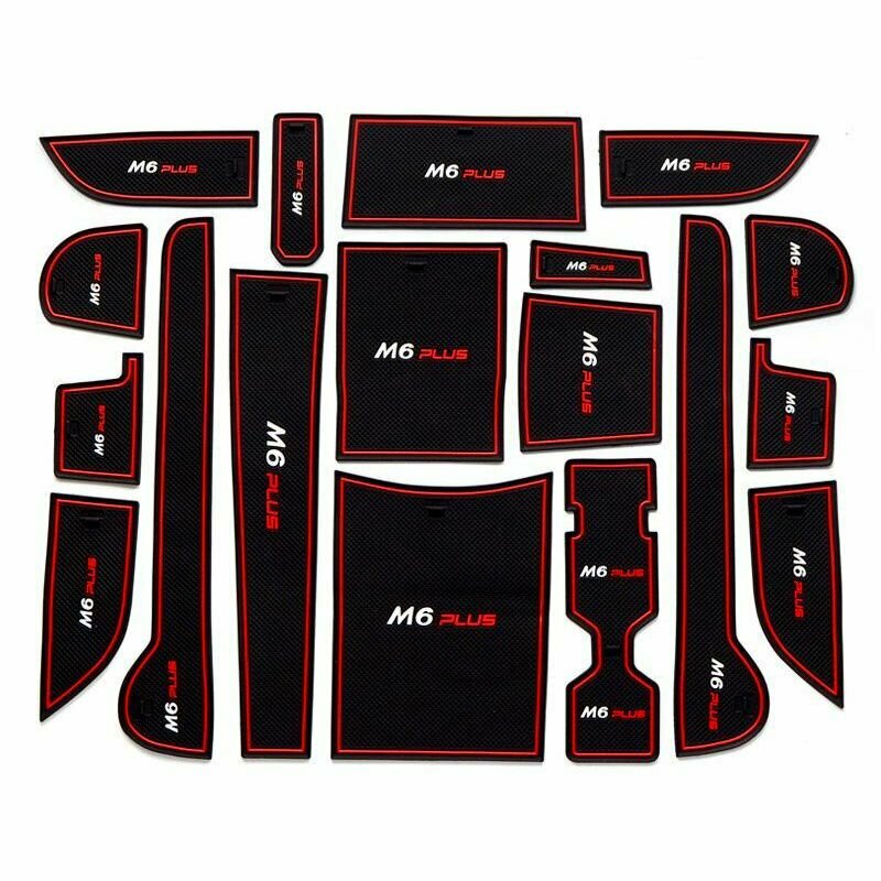 Комплект силиконовых ковриков на Haval M6 II / M6 Plus 2022-2024+ в салон автомобиля, дверь, подстаканник, подлокотник красный