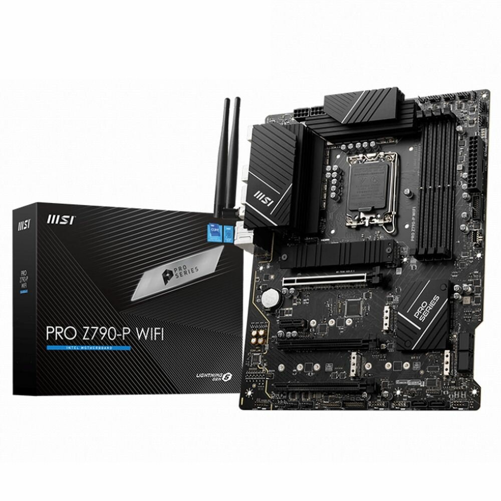 Материнская плата MSI PRO Z790-P WIFI Z790, LGA1700, 4*DDR5, 3*PCIEx16, 1*PCIEx1, 4*M.2, 2*TypeC, 1*USB3.2Gen2, 6*USB3.2Gen1, 16*USB2.0, 6*SATA3.0, 2.5G, DP, HDMI, ATX, RTL