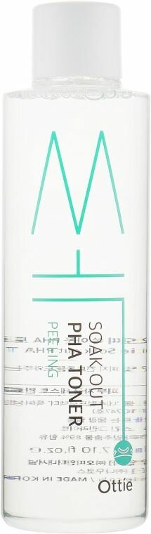 Отшелушивающий тонер Ottie Soak Out Pha Toner для лица 210 мл, для всех типов кожи, очищение