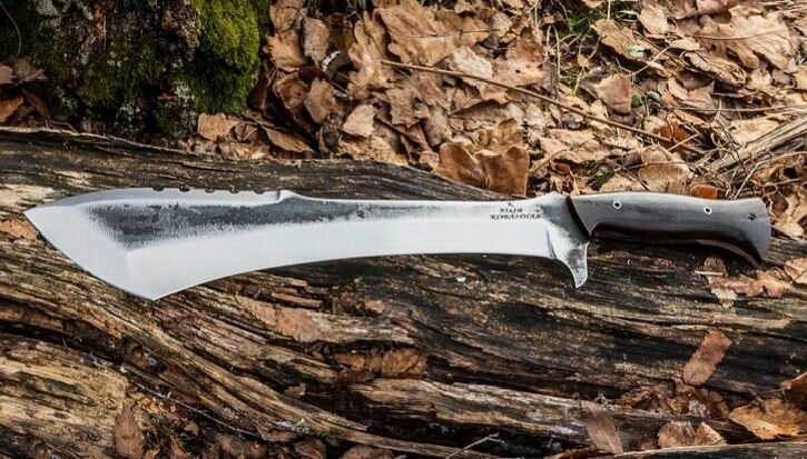 Мачете-нож "Турист-2" Кузница Кашулина, кованная сталь 95х18, рукоять граб, ножны из кожи