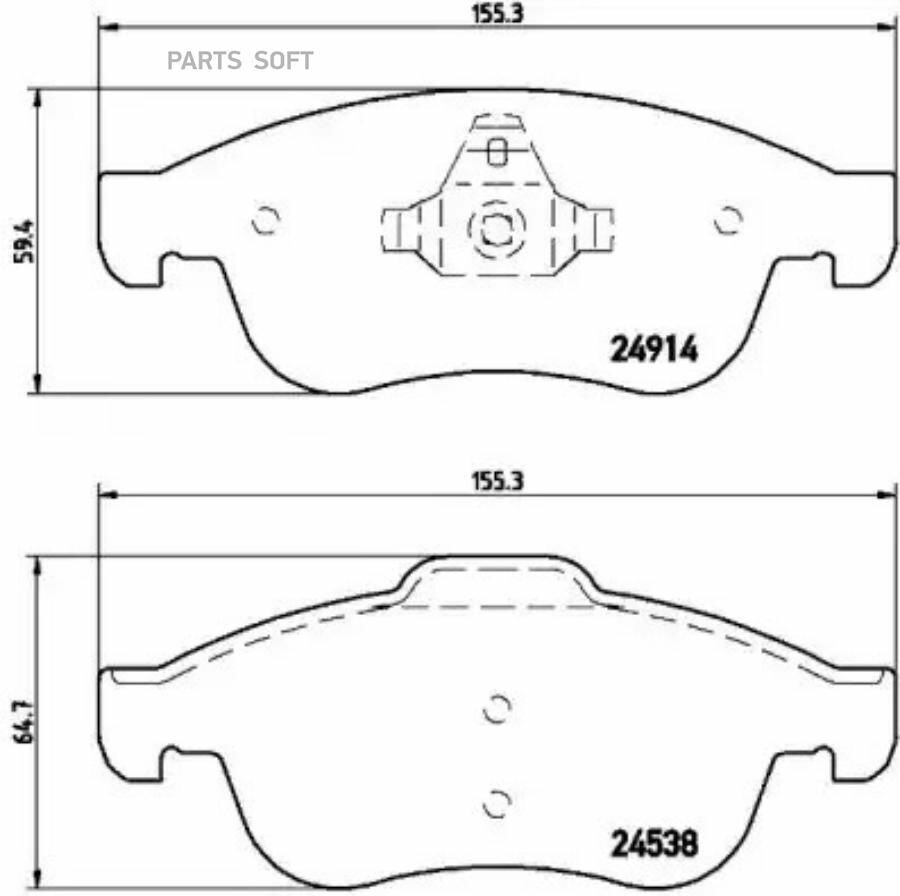 Колодки тормозные, комплект передний