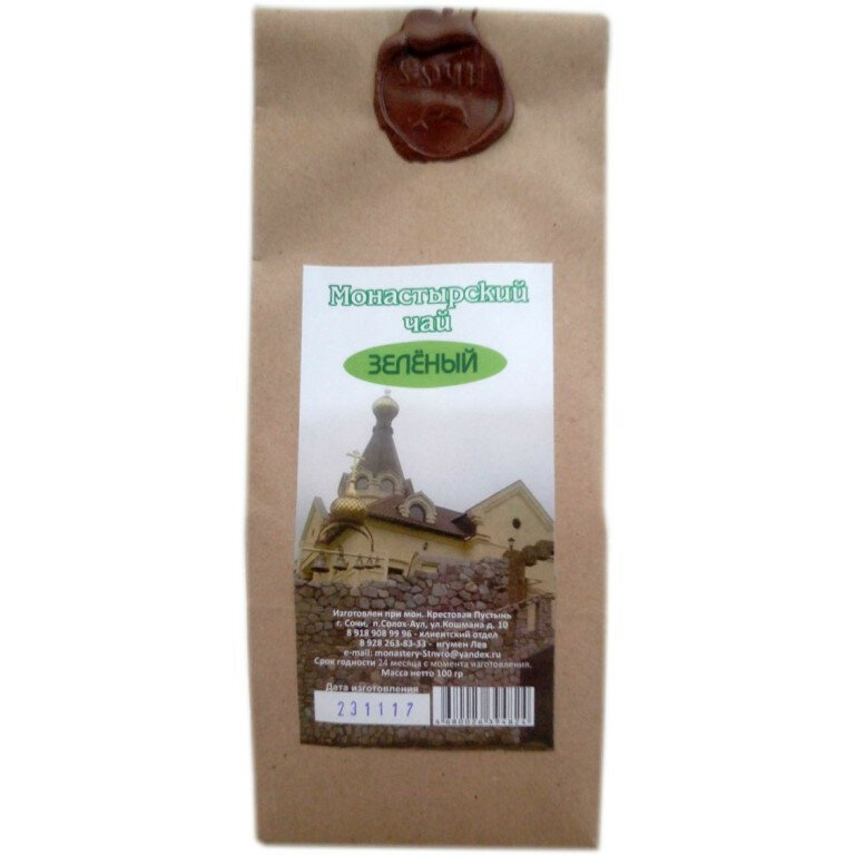 Зеленый чай монастырский травник 100гр крафт пакет