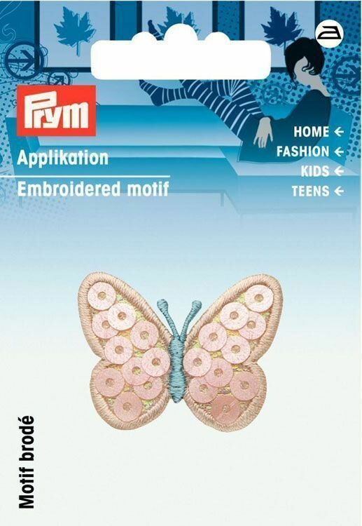 Термоаппликация "Бабочка с пайетками" 3,5х2,9см PRYM 926486