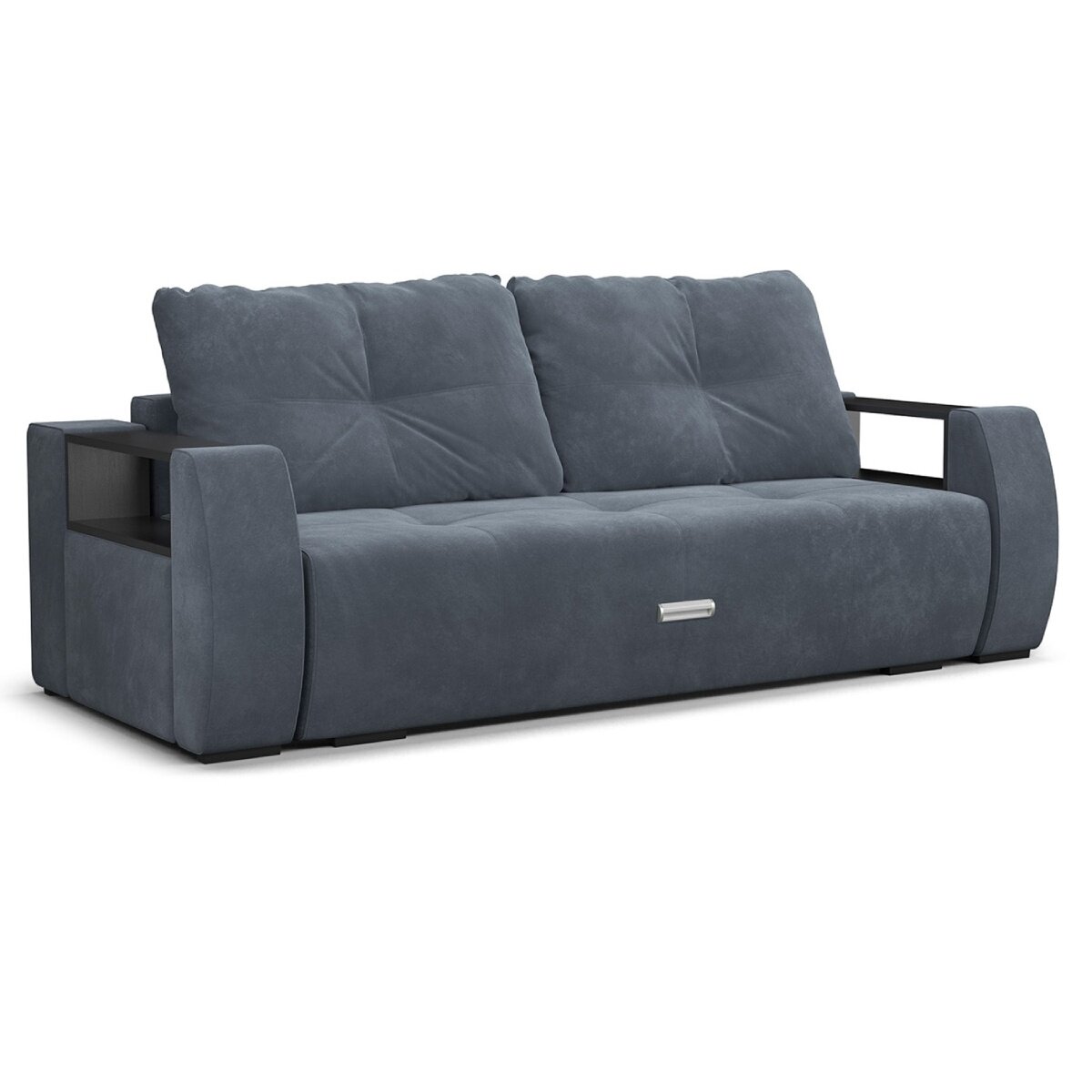 Диван Сток Диванов Филадельфия Slate серо-синий, механизм еврокнижка, с ящиком для хранения