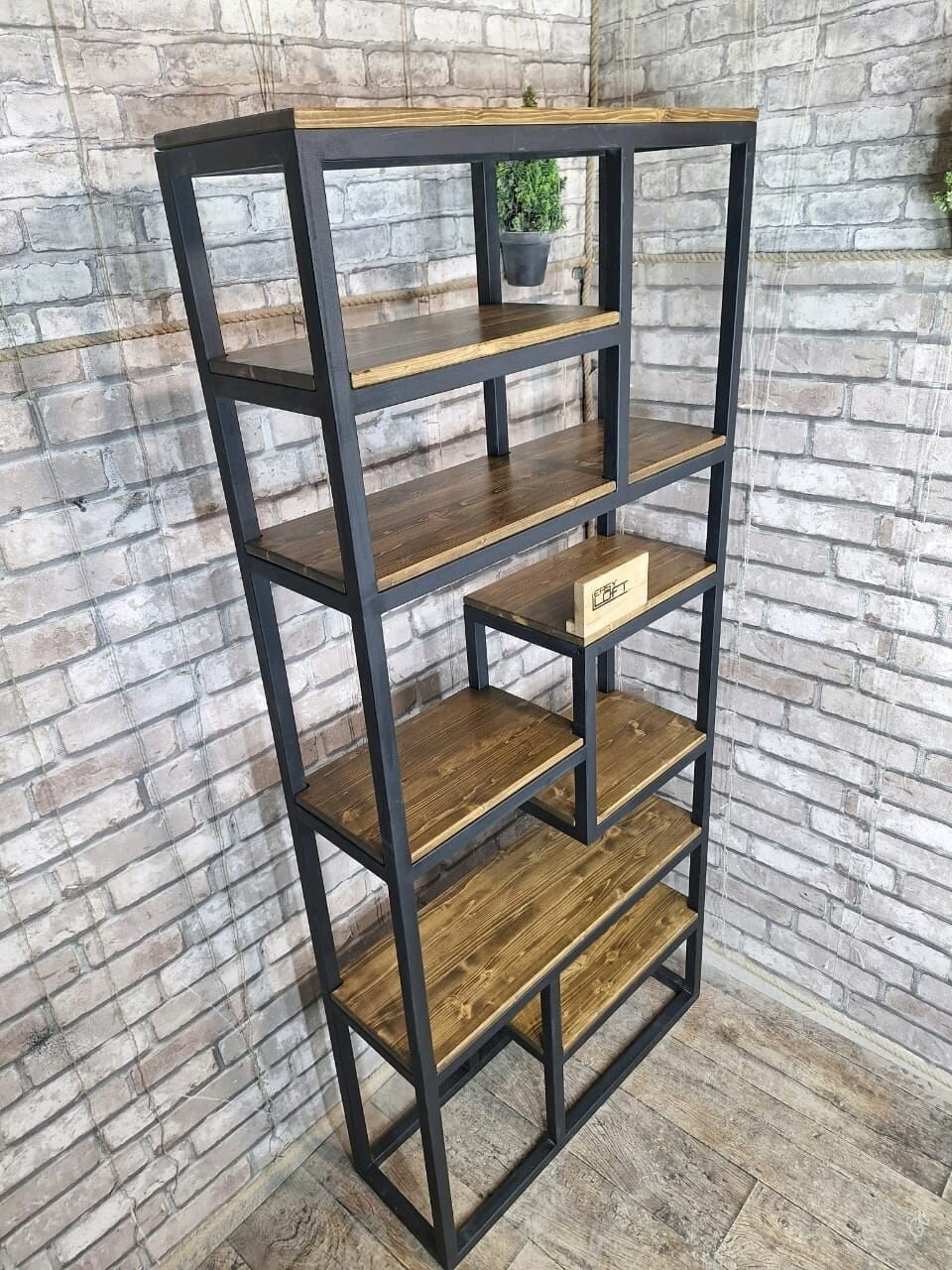 Стеллаж "EasyLOFT" в стиле лофт, для дома и офиса, 90х30х200 см.