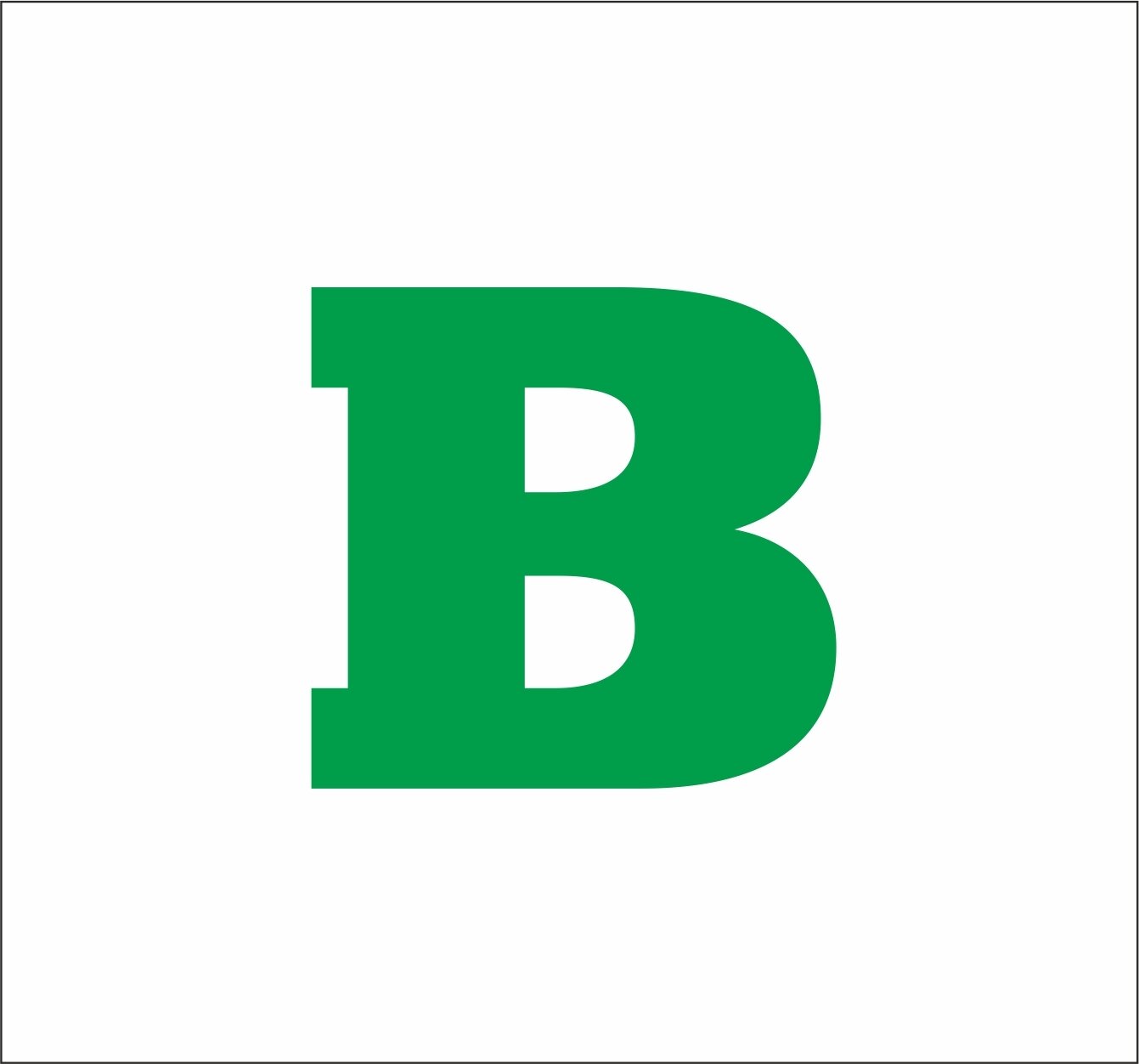 Буква В из акрила для вывесок 5 см / шрифт 6 зеленый