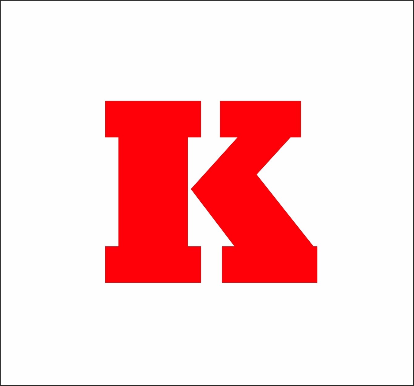 Буква К из акрила для вывесок 7 см / шрифт 6 красный