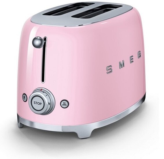 Тостер SMEG TSF01PKEU, регулировка степени обжаривания, подогрев, разморозка, 4 ломтика хлеба — фото 1