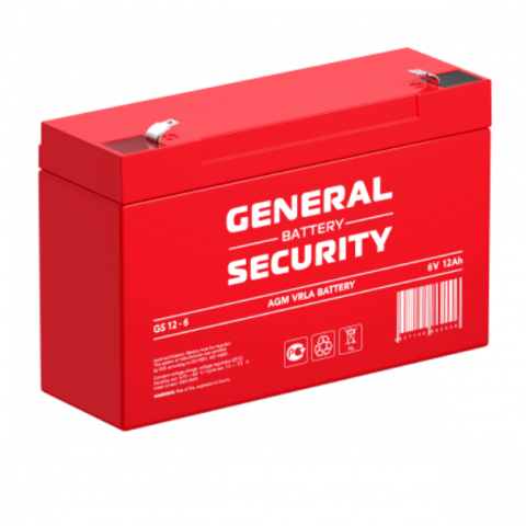 Аккумулятор General Security GS12-6 (6V / 12Ah) ИБП / электромобиль