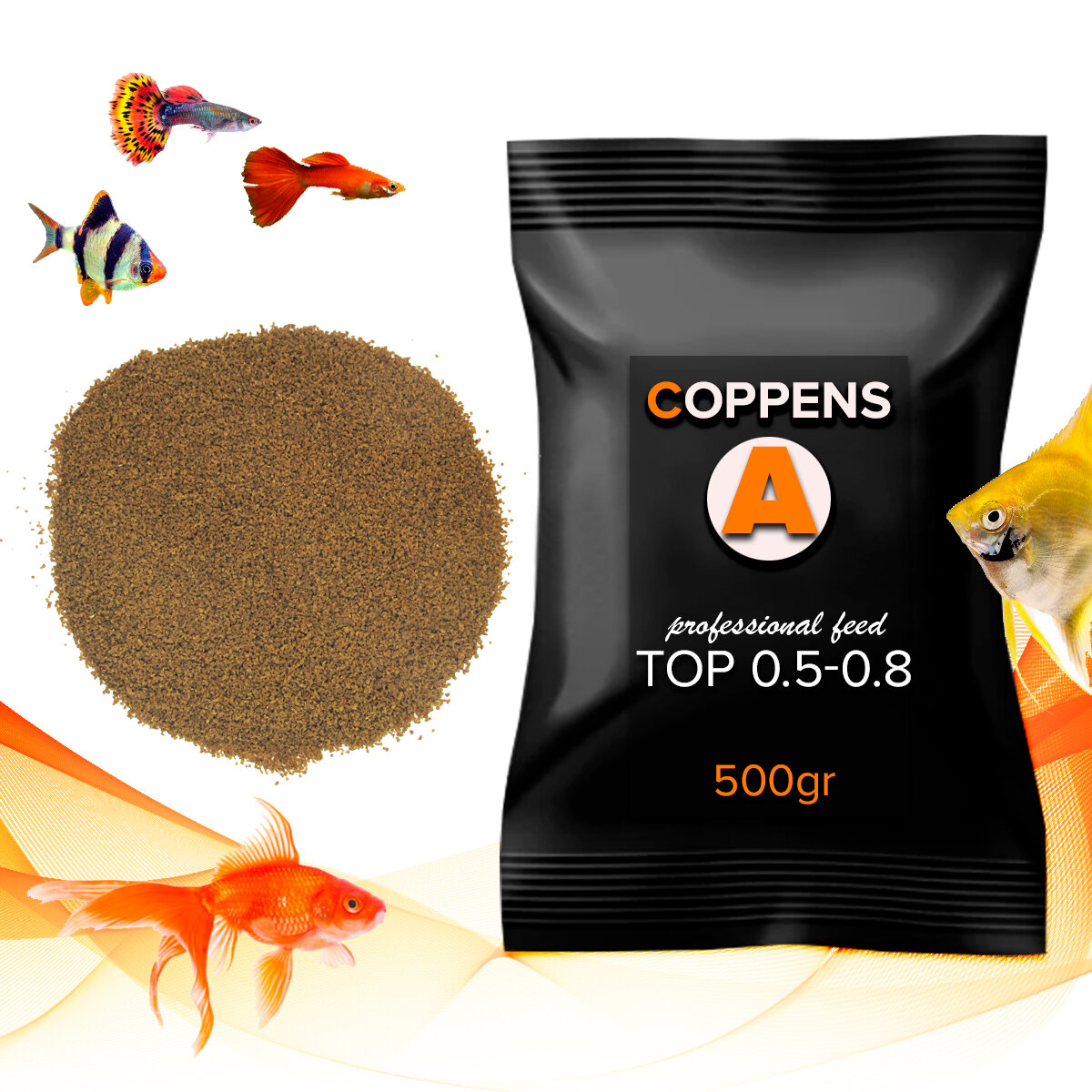 COPPENS TOP 0.5-0.8мм, 500гр - высокобелковый корм для интесивного выращивания рыб