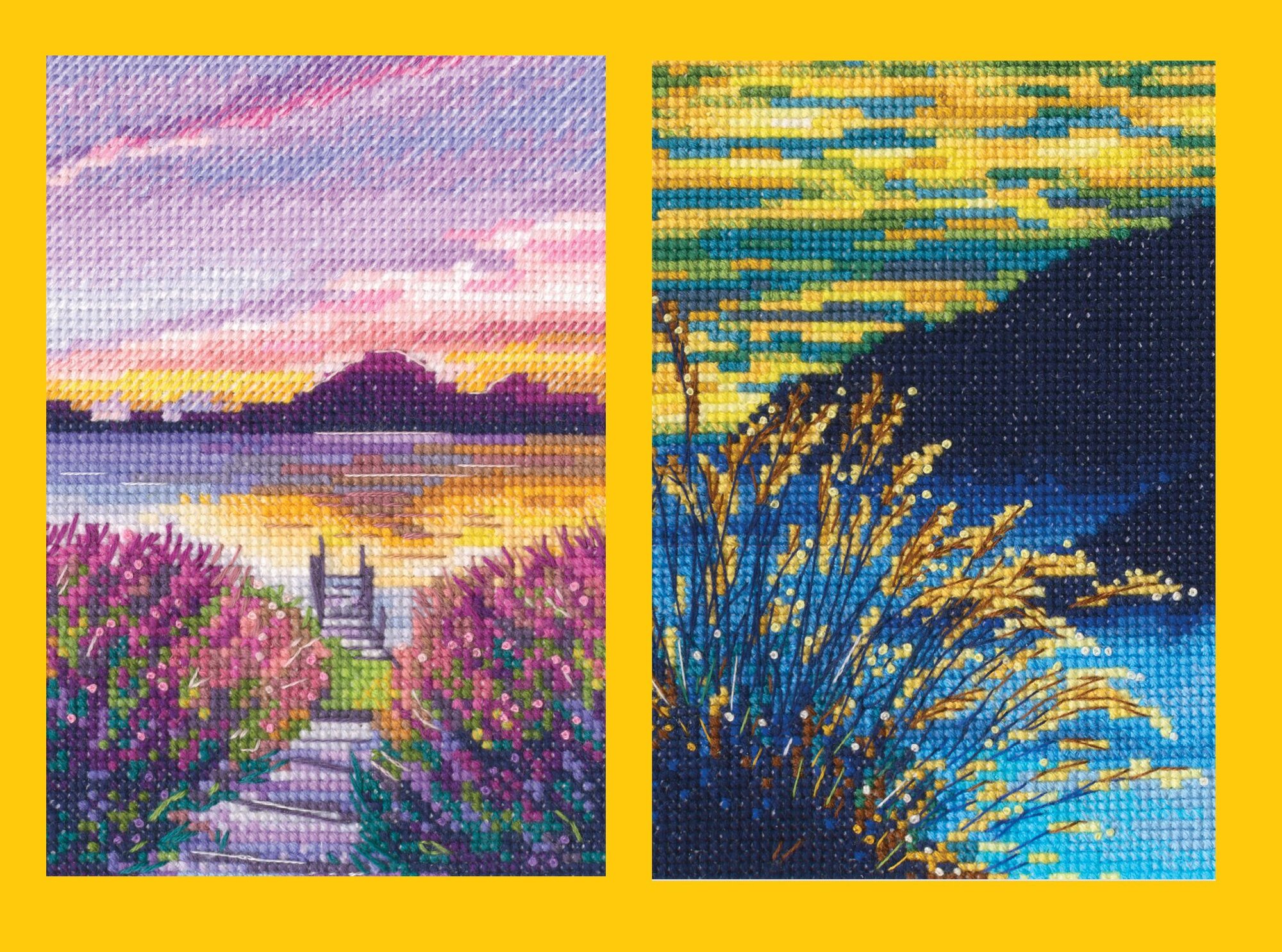 Два набора для вышивания РТО "Солнце в облаках" С418 и "Тропинка к закату"С417