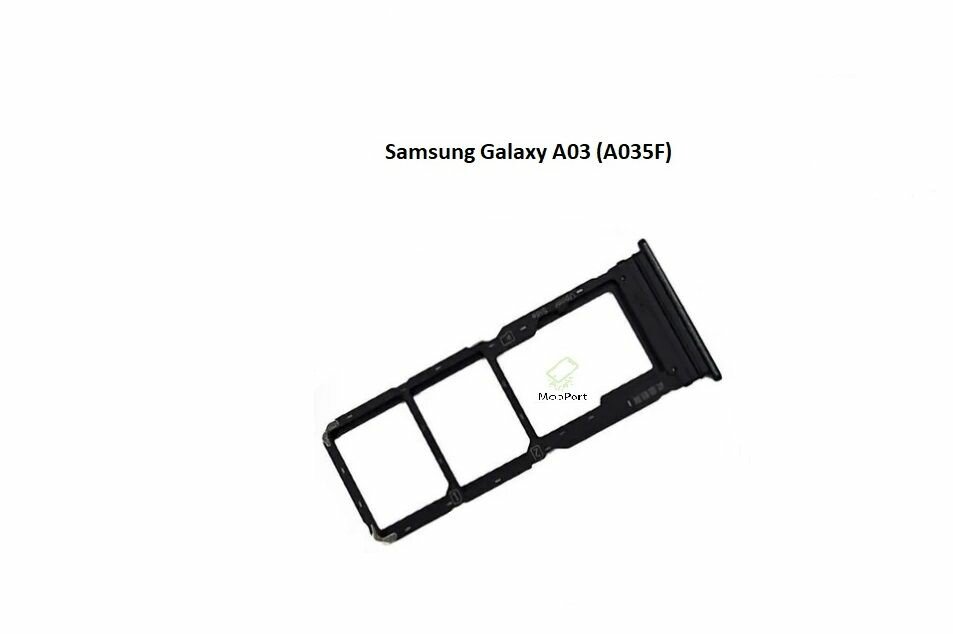 Держатель SIM для Samsung Galaxy A03 (A035F), Черный (Сим Лоток)