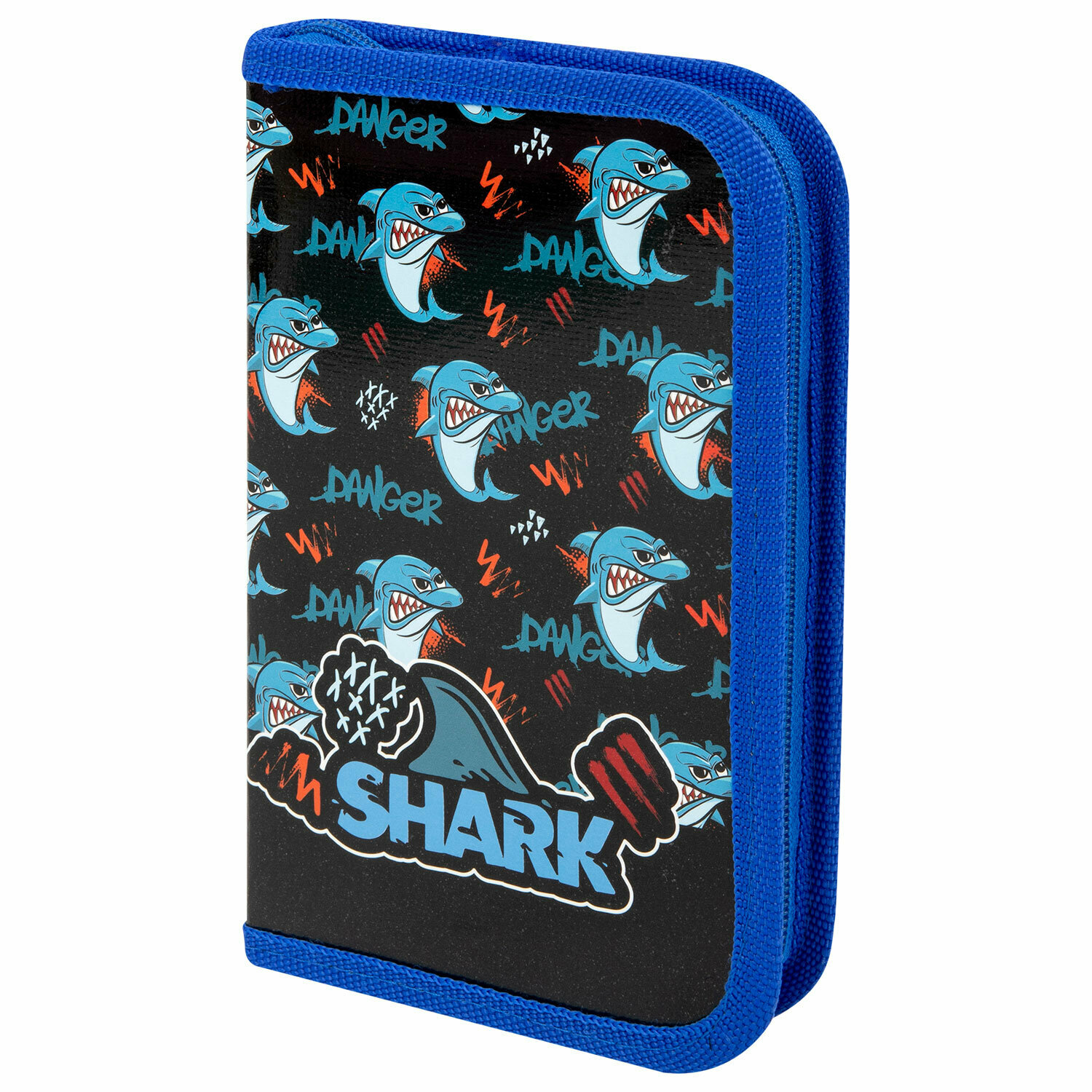 Пенал пифагор, 1 отделение, ламинированный картон, 19х11 см, "Angry shark", 272243