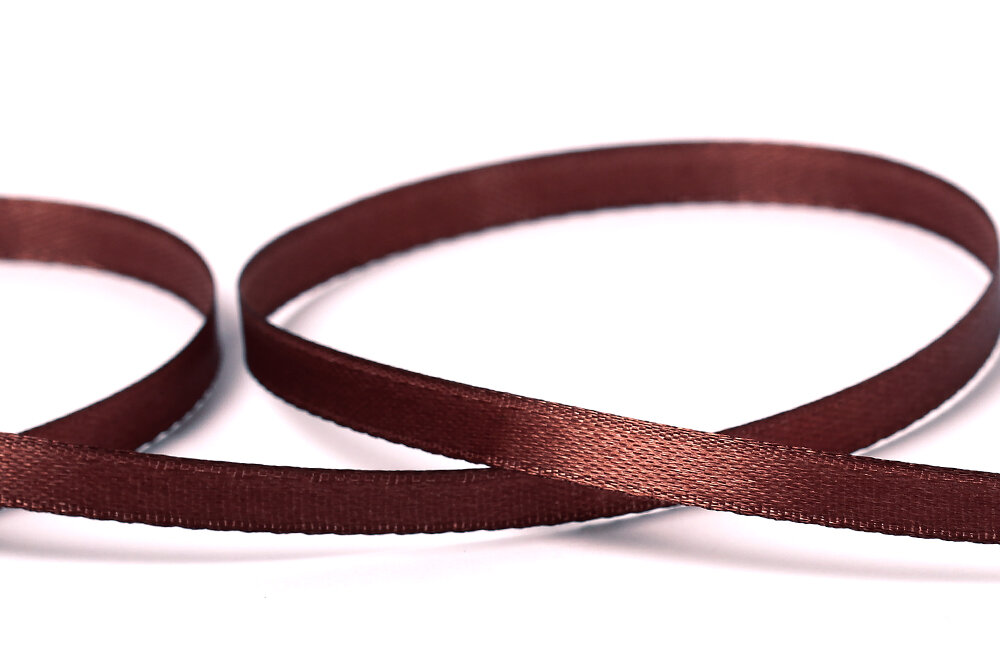 Лента атласная 6 мм "BLITZ" 33 м №100 т. коричневый