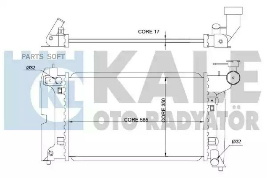 KALE 366900 Радиатор охлаждения для а/м Toyota Corolla (01-)/Avensis (03-) MT паяный ()